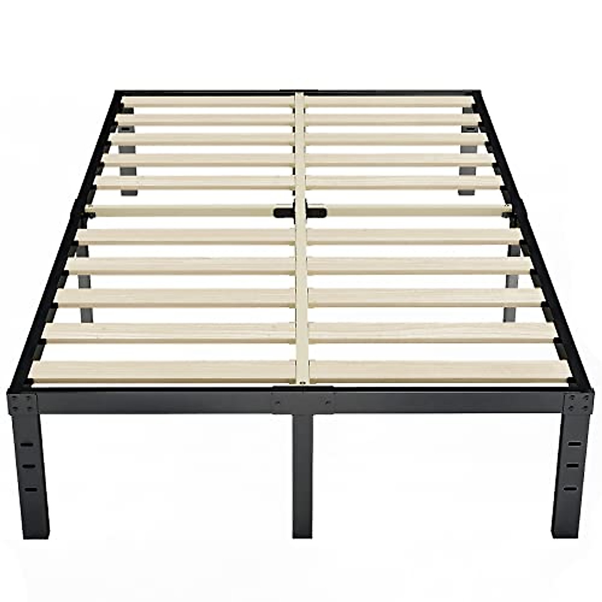 Auroral California King Bed Frame 18 Inch Tall 3 Inches Wide Wood Slats with 3500 Pounds Support for Foam Mattress/ No Box Spring Needed / Underneath Storage / Noise Free / Easy Assembly-Black