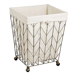 Unknown1 Chevron Wire Hamper Gold Stainless Steel