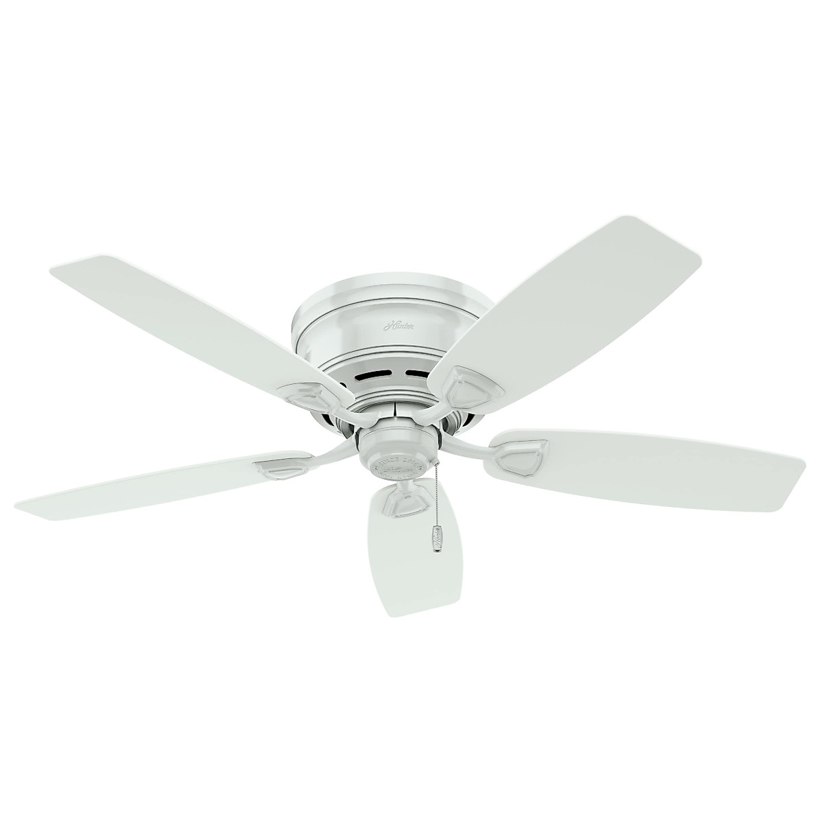 Hunter Fan Company, 53119, 48 inch Sea Wind White Low Profile Indoor / Outdoor Ceiling Fan and Pull Chain