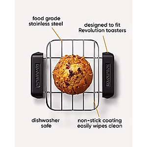 Warming Rack accessory for Revolution toasters - accessory only. Heat up croissants, buns, muffins, banana bread, pastries, cookies, soft pretzels, pizza and more with your Revolution toaster.