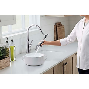 Kohler R28706-SD-CP Kaori Single Handle Kitchen Faucet with Pull Down Sprayer and Soap Dispenser, Polished Chrome