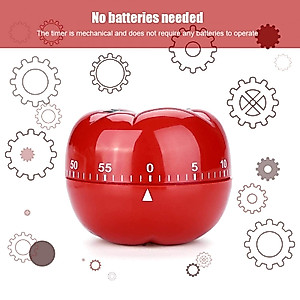 60 Minutes Kitchen Timer, Cute Tomato Timer Mechanical Countdown Hour Meter for Cooking Homework Baking Learning(L)