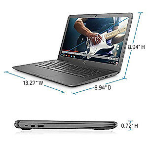 2022 HP Chromebook 14" HD Touchscreen Laptop Computer, Intel Celeron N3350 Dual-core Processor, 4GB RAM, 32GB eMMC, HD Webcam, Intel HD Graphics 500, USB-C, Chrome OS, Gray, 32GB SnowBell USB Card