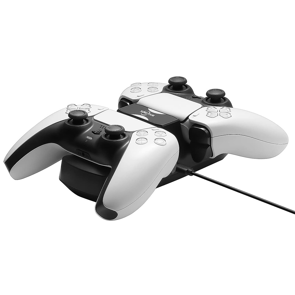 Premium PS5 Controller Charging Dock,SUNLYTOUR Dual-Slot PS5 Controller Charger Private Design TYPE-C PS5 Gamepad Charger for Playstation 5