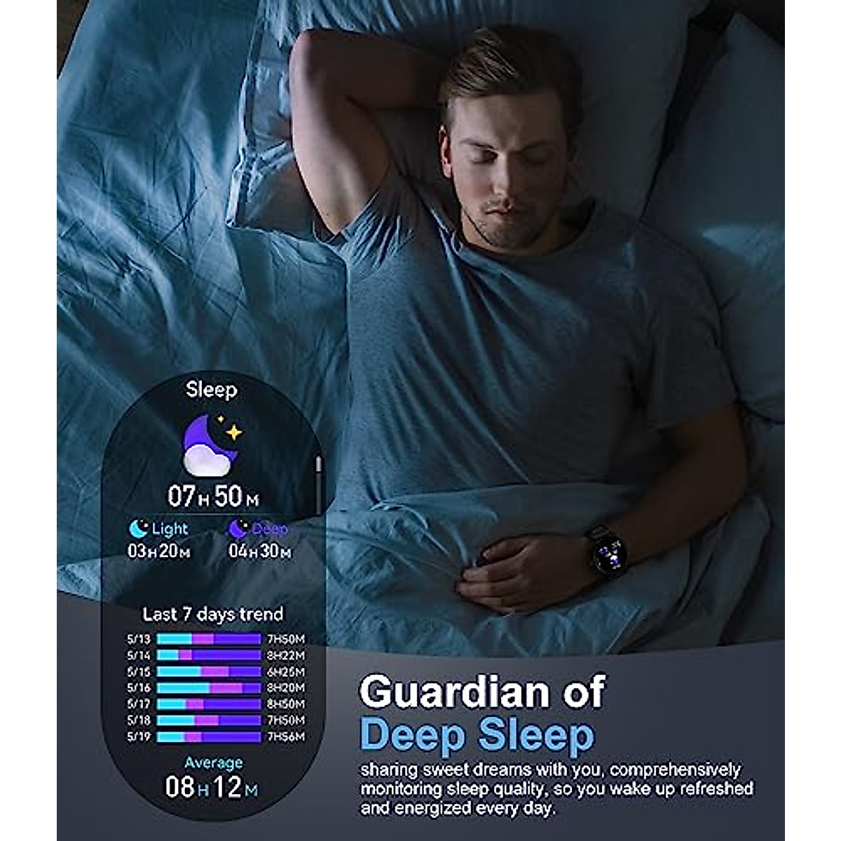 Smart Watch for Men Answer/Make Call,1.39''HD Touchscreen,400 mAh Battery,100 Sports Modes, 5ATM Waterproof Smartwatch with Heart Rate/SpO2/Blood Pressure Fitness Watch for Android/iOS Black