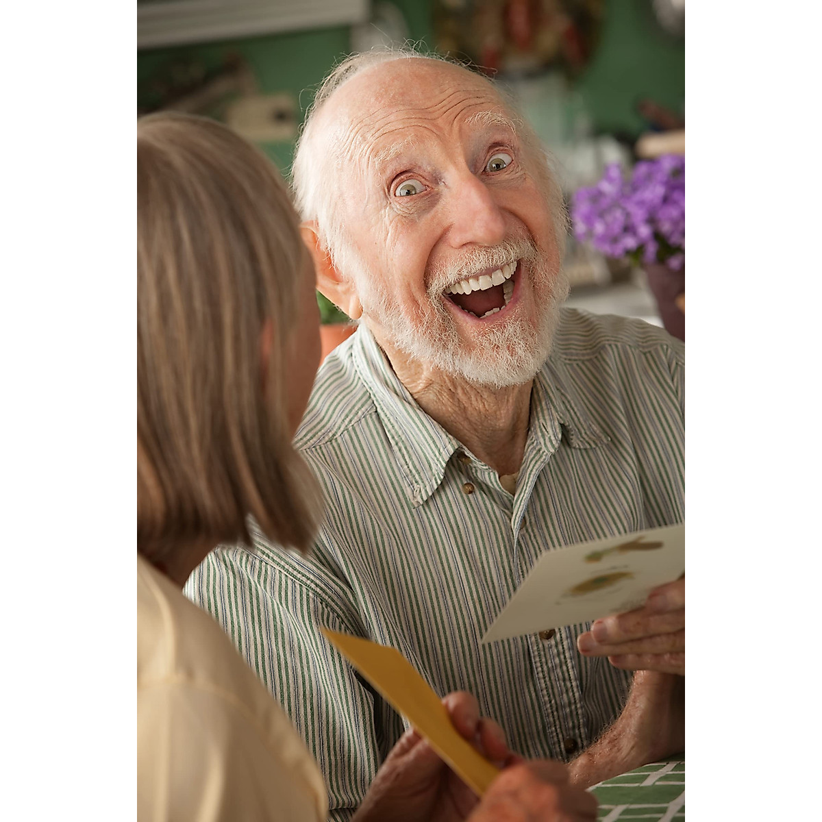 Funny Happy Birthday Card, Old Goat Birthday Card, "From One Old Goat to Another", 5"x7", each card comes with a white envelope, great for friends and family Members (1-pack)