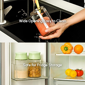 Miniqua Sourdough Starter Jar With Date Marked Feeding Band,Thermometer Strip,Silicone Fermentation Lids,Build-in Measuring Cup,Sourdough Starter Kit for Sourdough Bread Baking(20Oz/560ml)