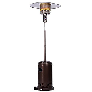 Outdoor Patio Heater,Portable Heater,88 Inches Tall Premium Standing Patio/Garden Heater,With Auto Shut Off And Simple Ignition System,Wheels And Base Reservoir-Bronze Finish