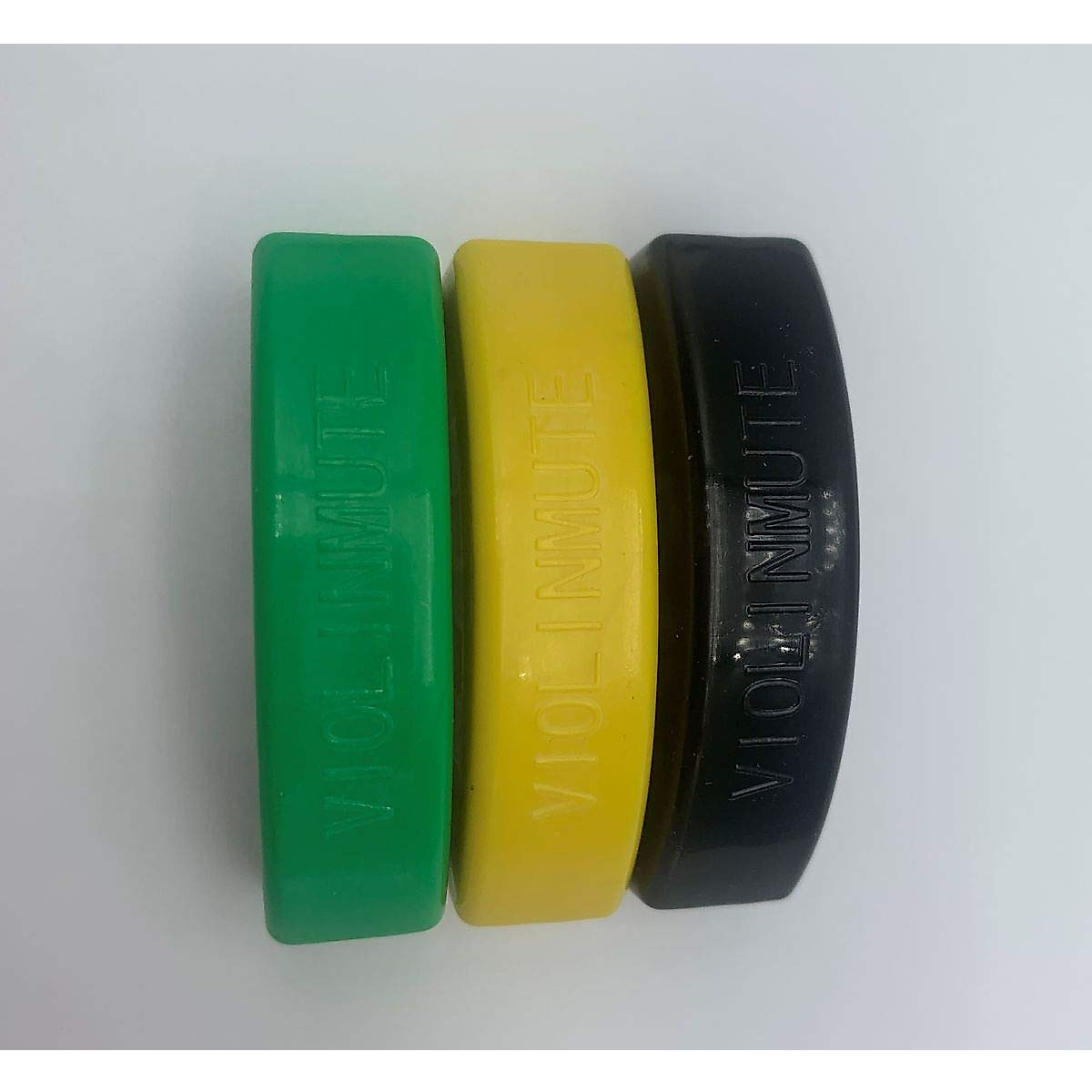 3PCS Violin Practice Mute, Rubber Practice Violin Silencer for 4/4 Violin Volume Control, Black, Green, Yellow