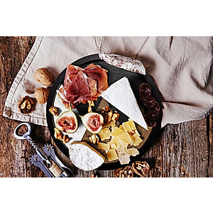 HOME BREEZES Mountain Wood Lazy Susan Wooden Turntable-14 inches Diameter-Table Top Rotating Serving Tray. Round Tray for Dinning Room, Living Room, Kitchen.