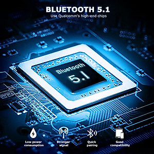 Bluetooth Headset CVC8.0 Dual-Mic Active Noise Cancelling Wireless Bluetooth Earpiece V5.1 Bluetooth Headphones 16 Hrs HD Talktime Hands-Free Earphones for Trucker/Business/Office/Driving (Black)