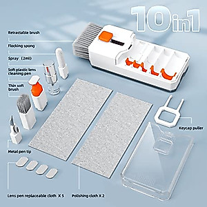 Keyboard Cleaning Kit Laptop Cleaner, 10-in-1 Computer Screen Cleaning Brush Tool, Multi-Function PC Electronic Cleaner Kit Spray for iPad iPhone Pro, Earbuds, Camera Monitor, All-in-One with Patent