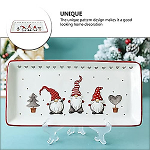 Rectangular Platters Porcelain Serving Plates Christmas Gnomes for Serving Salad Pasta Cheese Appetizer Ham Dishwasher Safe