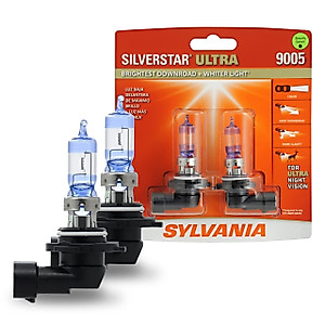 SYLVANIA 9005 SilverStar Ultra High Performance Halogen Headlight Bulb, (Contains 2 Bulbs)