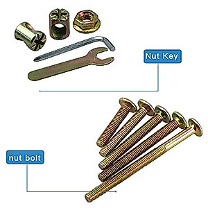 SZHKM 62PCS Furniture Bolts and Nuts, Crib Screws Hardware Replacement Kit,M6 Barrel Nuts for Cribs and Bunk Bed