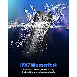 AUKTECH Bluetooth Speakers - Portable Speakers Bluetooth Wireless(100ft), 24W Loud Stereo Sound, Led Lights, 20H Playtime, IPX7 Waterproof Speaker for Outdoor, Home, Party, Beach, Shower