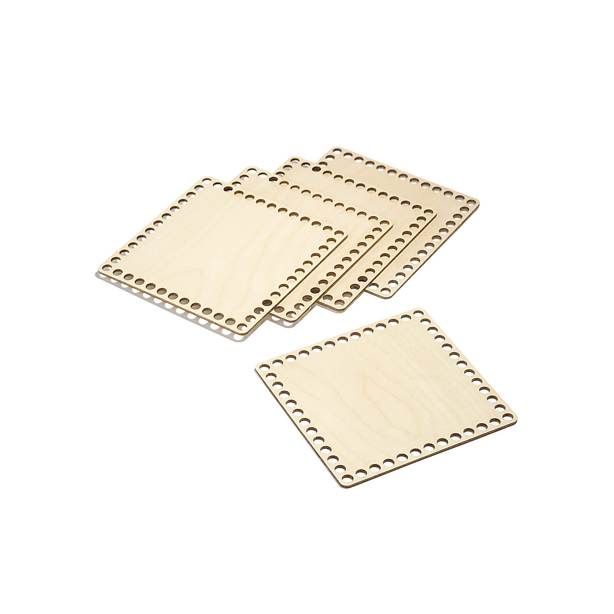 Wooden basket bottom square S 5 pcs