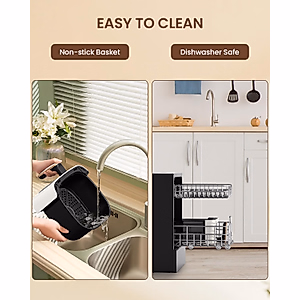 VEWIOR Air Fryer, 5.3Qt Airfryer with Viewing Window, 7 Custom Presets Large Air Fryer Oven with Smart Digital Touchscreen,Non-stick and Dishwasher-Safe Basket