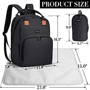 Backpack Diaper Bags For Toddler Boy Girl Baby Bags For Newborn Unisex Dad Mom With Changing Pad, Bottle Insulation Bags And Stroller Straps (Black)