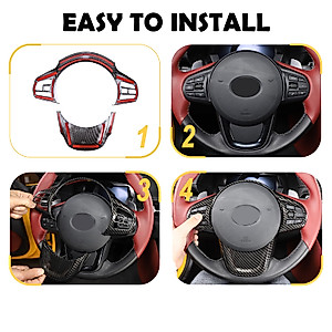 CHEAYAR ABS Chrome for Toyota Supra GR A90 A91 MK5 2022 2021 2020 2019 Car Steering Wheel Decoration Frame Trim Accessories (Carbon Fiber)