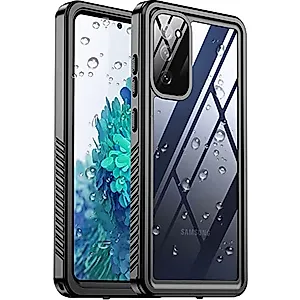 Temdan for Samsung Galaxy S20 FE Case 5G Waterproof, Built in Screen Protector 360° Full Body Heavy Duty Shockproof IP68 Waterproof S20 FE Case for Samsung S20 FE 5G 6.5" Black