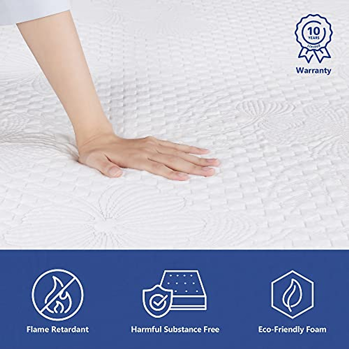 Olee Sleep 9" Cool I-Gel Multi Layered Memory Foam Mattress, Full, White