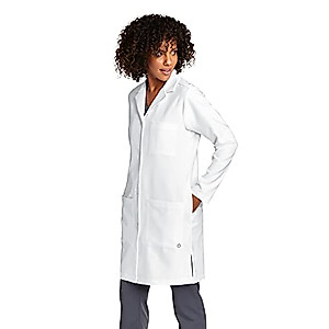 Womens Embroidered White Lab Coat - WonderWink® Long Lab Coat - Women's Long Lab Coat Lab Coat - Add a name - Business Name - Personalized Lab Coat with Name (XL)