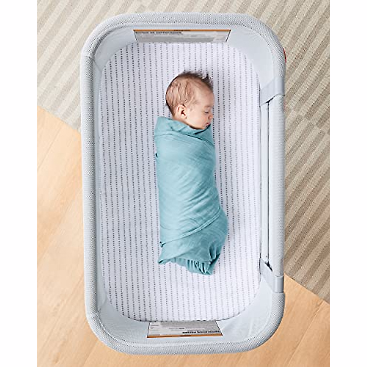 Skip Hop Baby Bassinet, Cozy Up 2-in-1 Bedside Sleeper & Bassinet, Grey