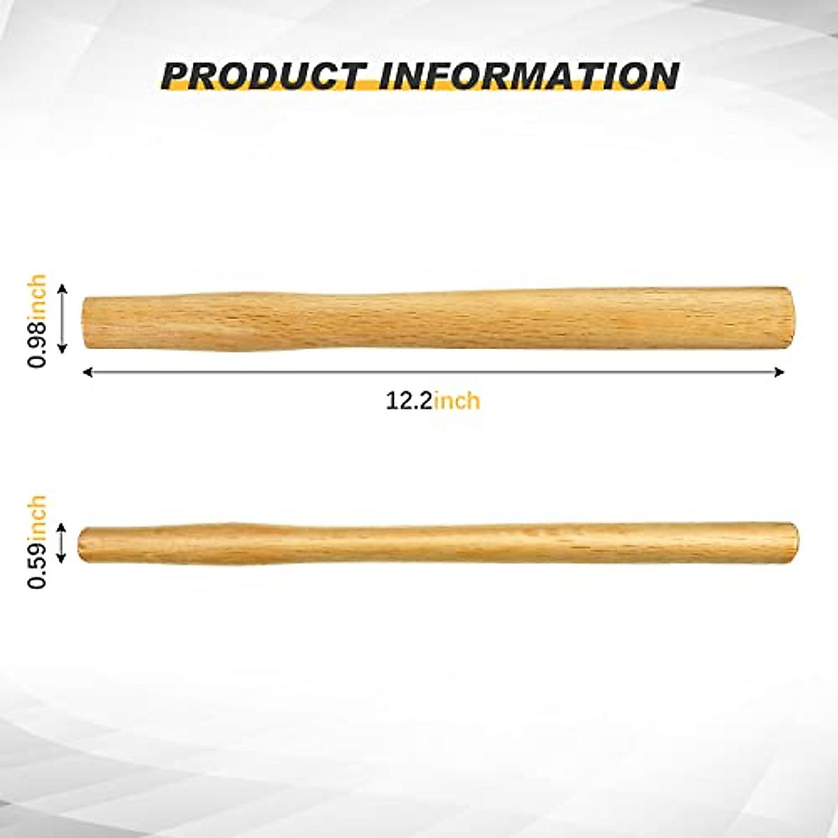 3 Pack Replacement Handles for Sledge Hammers, Small Sledge Hammer Handle Replacement Wooden Hammer Handle Replacement Wood Tool Handle for Round Head Hammer Octagonal Hammer, 12.2 Inch Long
