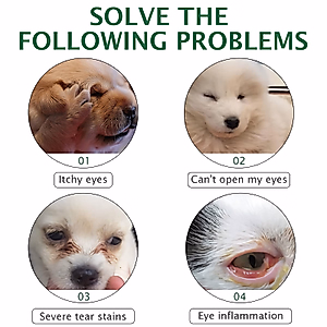 60ML Pet Eye Drops for Dog & Cat Relieve Eyes Itching & Irritation, Pink Eye & Allergies Symptoms Safe & Gentle Formula for All Animals