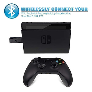 JZW-Shop Controller Adapter USB for N-Switch PS3 PC, Dongle Bluetooth Compatible with PS5/ PS3/ PS4/ Xbox 360/ Xbox One X/Wii U Pro/Windows PC/Switch Pro Controller Converter Adapter