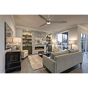 MINKA-AIRE F749L-BNK Skyhawk 60 Inch LED Ceiling Fan with Carved Wood Blades, Integrated LED Light and DC Motor in Burnished Nickel Finish