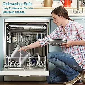 SORON Cat Water Fountain Stainless Steel, 74oz/2.2L Automatic Pet Cats Water Bowl Dispenser Inside, Ultra Quiet Dog Water Dish with Water Level Window, 3 Replacement Filters Kit and 1 Silicone Mat