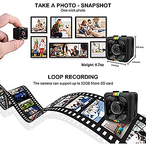 ErinalBar Hidden Camera Mini Spy Camera Wireless 1080P HD Portable Small Camera with Motion Detection Nanny Cam for Home Indoor Outdoor Security Cop Body Cam