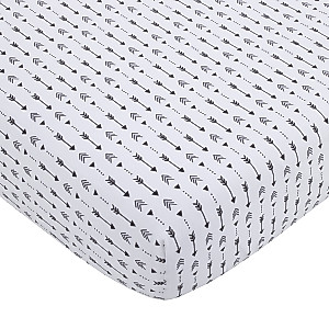 NoJo Little Love Little Man Cave Grey, Red, Black and Ivory, Bear, Fox, Moose, Buffalo Check and Arrows Rustic 3 Piece Nursery Crib Bedding Set - Comforter, Fitted Crib Sheet and Crib Skirt