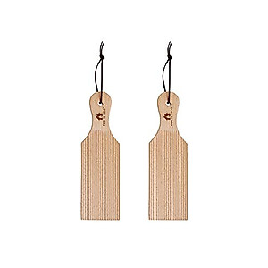 Farm to Table Natural Wood Butter Paddles, Set of 2, Beechwood