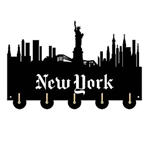 XDG New York City Attractions 2 Household Decor Wooden Wall Hooks Wall Hanger Coat Rack Keys Bags Clothes Multi-Purpose Keys Handbags Hook Gift for Designer