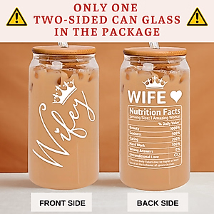 Gifts for Wife from Husband - Wife Gifts - Wedding Anniversary for Her, Birthday Gifts for Wife, Mothers Day Gifts for Wife, Her - I Love You Gifts for Her, Romantic Gifts for Her - 16 Oz Can Glass