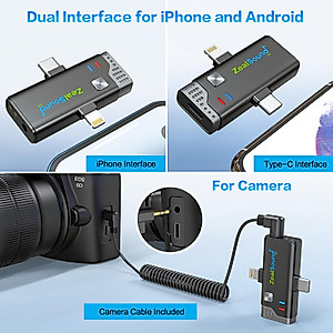 ZealSound USB Condenser Microphone k66 Blue and Wireless Lavalier Microphone V7 Pro