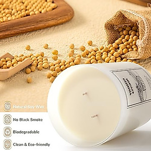 Goodpick Vanilla Scented Candle 22 oz, Decorative Candles for Home Fragrance, Gifts for Women, Christmas Gift, Birthday, Friendship Gifts, Aromatherapy Candle, 2 Wicks Large Candle Jar, Soy Candles