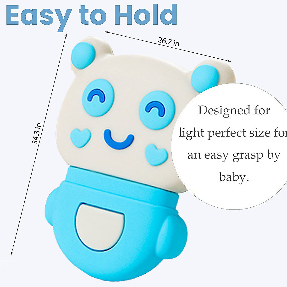 Baby Teether Toy, Teetheing Toys for Babies 0-12 Months, Baby Soothing Teether Toys for Sensory Exploration and Teething Relief, Cute Cartoon Shape, BPA-Free