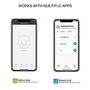Alexa Smart Plugs by WISEBOT, Space-Saving Design, Also Works with SmartLife app, 4 Pack
