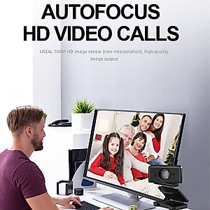 HSQMA Webcam, 2K Web Cam with Microphone，Autofocus, Auto Light Correction, Plug & Play USB Webcam for Video Calling, Teaching, Streaming and Gaming