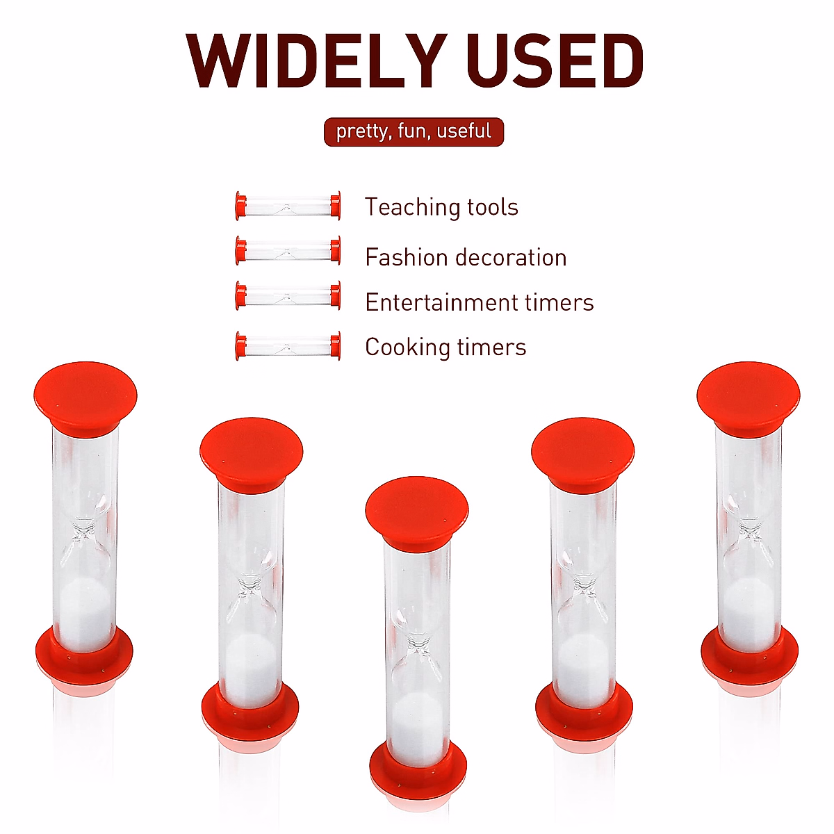 PROLOSO 30 Sec Sand Timer Hourglass Sandglass Clock Countdown Bulk Toy Set Timers for Kids Games Classroom School Prize Party Favors Pack of 20 (White Sand)