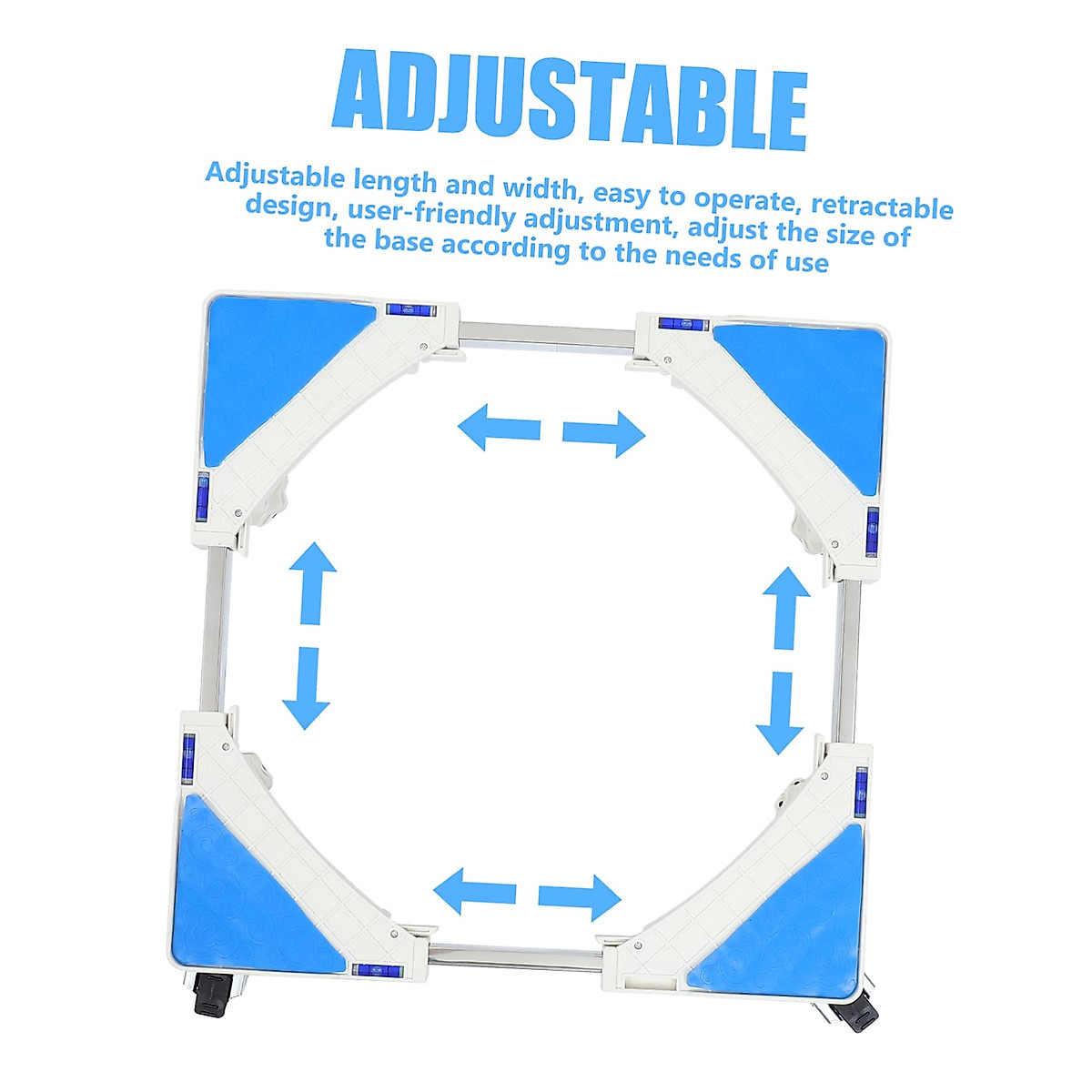 ADOCARN Shelf Frniture Moving Adjustable Base for Washer Fridge Stand Base Kitchen Appliance Movable Base Adjustable Washing Machine Stand Braces White Plastic Electrical Appliance Chassis