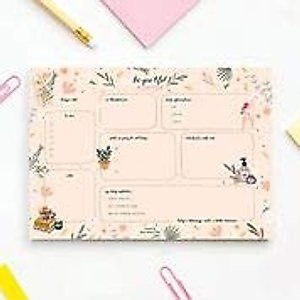 Bliss Collections Daily Planner, Balanced Self-Care Calendar, Organizer, Scheduler, Productivity Tracker for Organizing Goals, Tasks, Notes and To-Do Checklists, 8.5"x11" Tear-Off Sheets (50 Sheets)