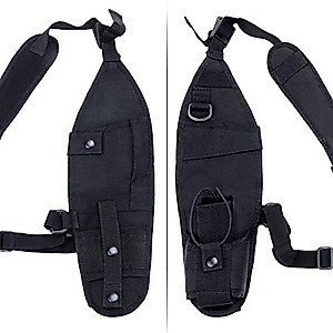 abcGoodefg Universal Left Side Radio Shoulder Holster Chest Harness Holder for Two Way Radios Walkie Talkie Rescue Essentials