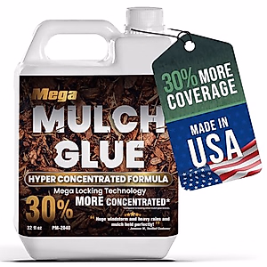 PetraMax Mega Mulch Glue for Landscaping, 32 oz Non-Toxic Pea Gravel Glue, Landscape Rock Glue, Gravel Binder and Mulch Glue for Rocks, Quick Dry Stone Glue Gravel Stabilizer