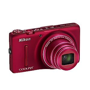 Nikon COOLPIX S9500 Wi-Fi Digital Camera with 22x Zoom and GPS (Red) (OLD MODEL)