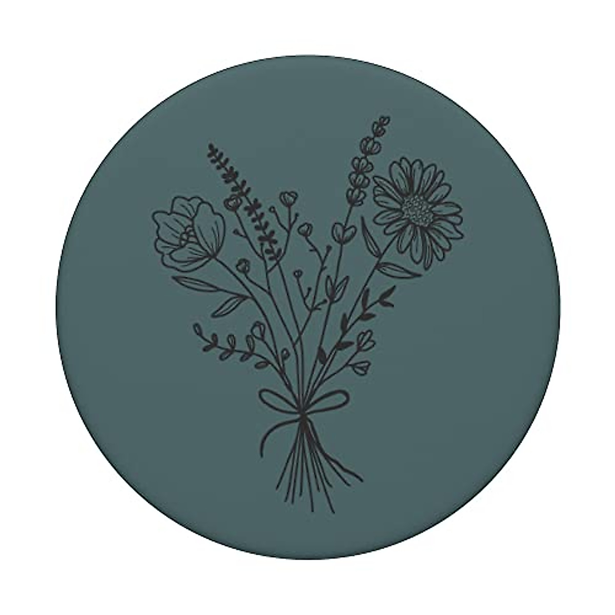 Pine Green Wildflower Floral Flower Design PopSockets Swappable PopGrip